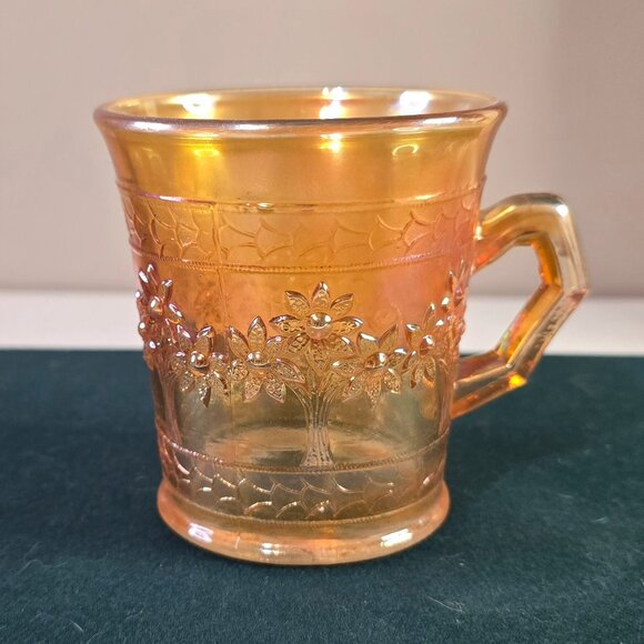 Fenton | Dining | Vintage Fenton Marigold Banded Orange Tree Carnival ...